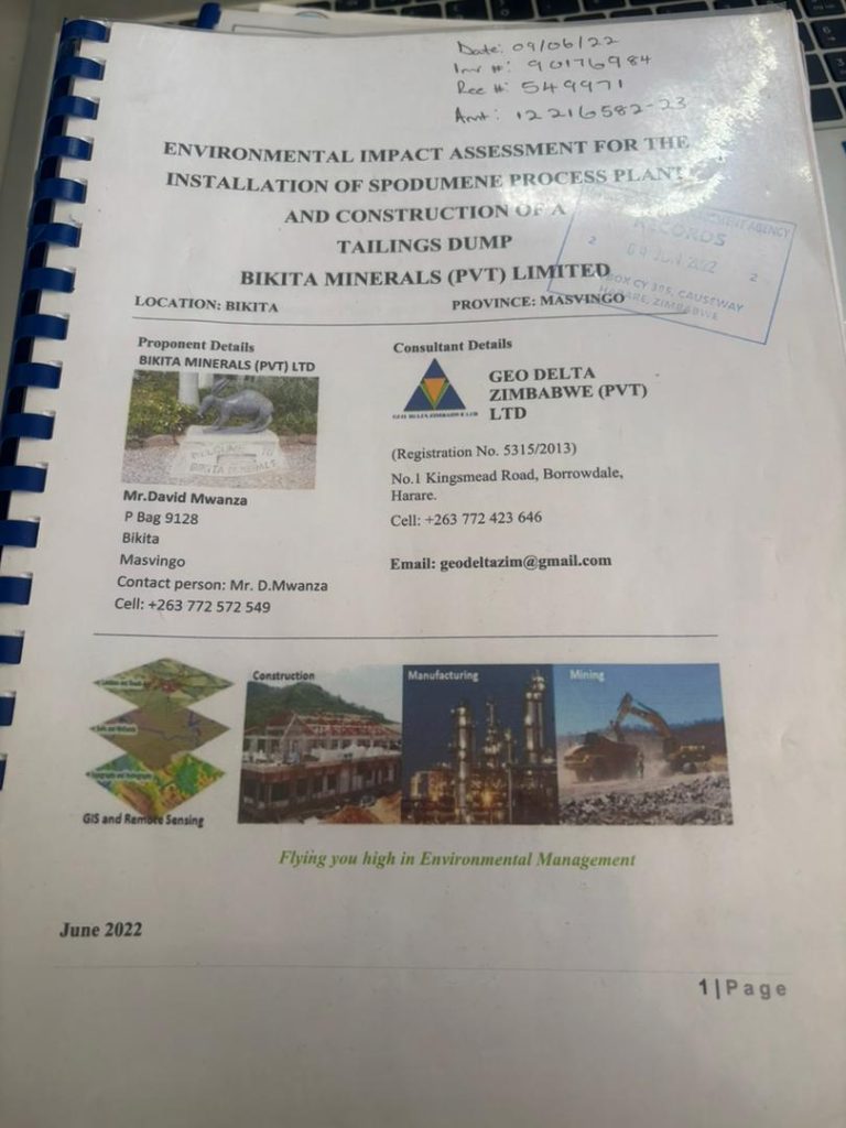 What's hidden in the pages of Bikita Minerals' EIA?